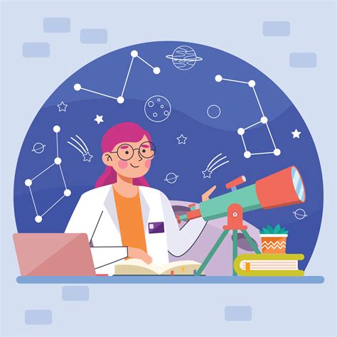 Female Professional Astrophysicist 4974430 Vector Art At Vecteezy