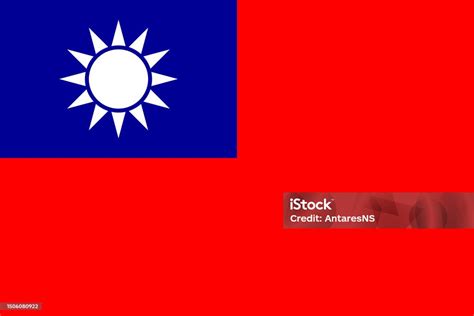 중화민국 대만의 국기 공식 색상과 비율이 정확합니다 대만의 국기입니다 중화민국 국기 그림 0명에 대한 스톡 벡터 아트 및 기타 이미지 Istock