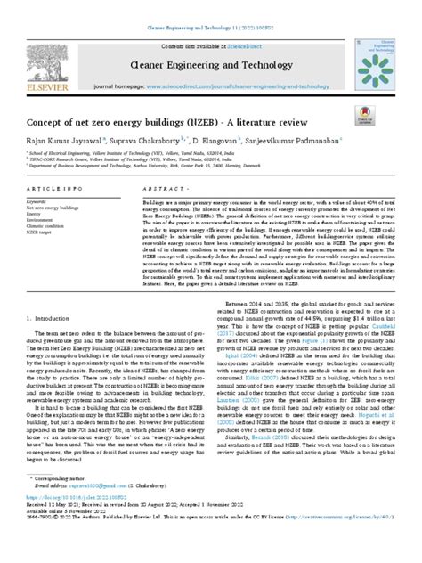 Concept Of Net Zero Energy Buildings Nzeb A Literature Review Pdf Efficient Energy Use