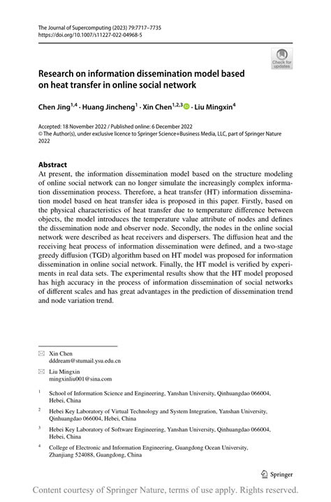 Research On Information Dissemination Model Based On Heat Transfer In Online Social Network
