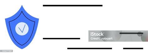 텍스트 배치를 위한 체크 표시 기호와 빈 줄이 있는 파란색 방패 개념에 대한 스톡 벡터 아트 및 기타 이미지 개념 개념과 주제 검증 Istock