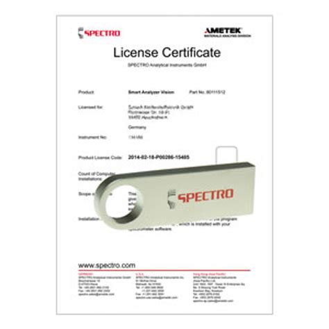 Software Update Smart Analyzer Vision V6 Für Spectroblue Spectro Icp Spektrometer