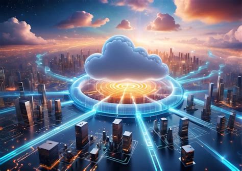 Xacloud Computing Data Storage Digital Infrastructure Futuristic