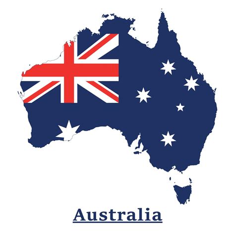 Australia National Flag Map Design Illustration Of Australia Country
