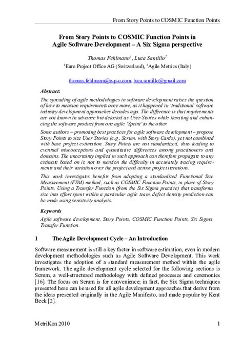 Pdf From Story Points To Cosmic Function Points From Story Points To