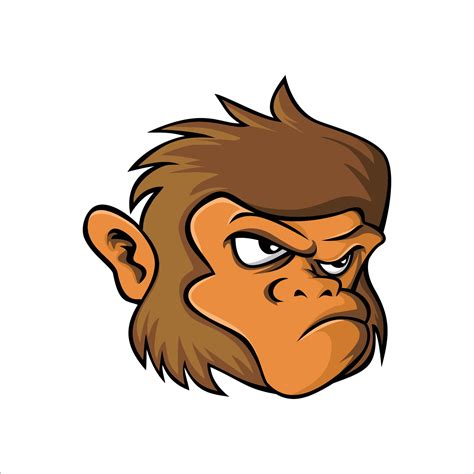 Monkey Head Logo Template Wild Animal Sign And Symbol Ape Character