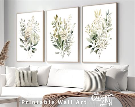 Set Of 3 Printable Herbs Watercolor Painting Vintage Botanical Art