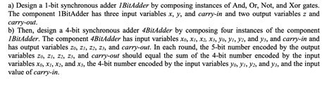 Solved A Design A 1 Bit Synchronous Adder 1bitadder By