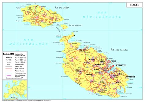 Carte De Malte Détaillée Vacances Guide Voyage