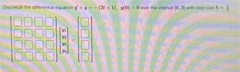 Solved Discretize The Differential Equation