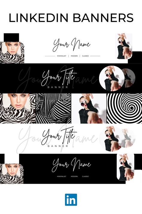 7 Linkedin Banner Templates Black And White Linkedin Banner Canva Template Personal Branding