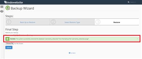 Cara Backup Dan Restore Mysql Melalui Backup Wizard Indowebsite