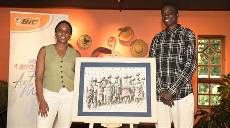 Emmanuel Wandera Receives Part Of Sh770 000 Prize As Kenyas Bics Art
