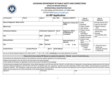 Louisiana La Irp Application Fill Out Sign Online And Download PDF Templateroller