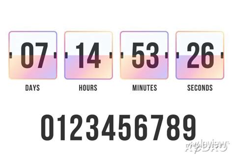 Countdown Timer Clock Counter Digital Scoreboard Vector Template • Wall Stickers Gradient