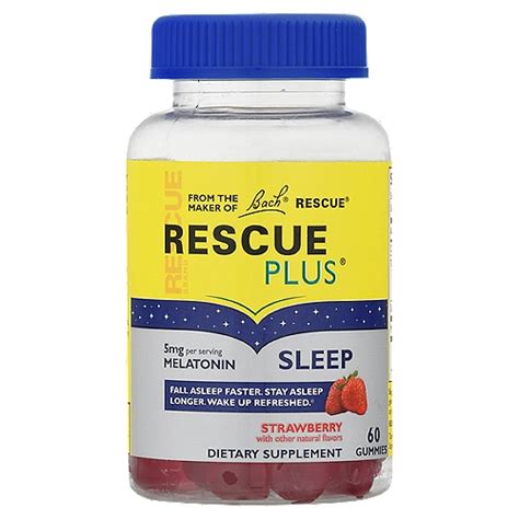 Bach Rescue Plus Sleep Melatonin Strawberry Dietary Supplement 60