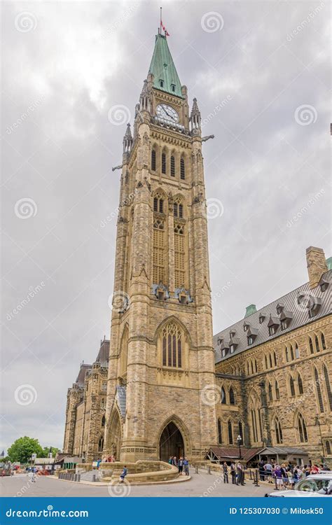 View At The Peace Tower Near Parliament In Ottawa Canada Editorial