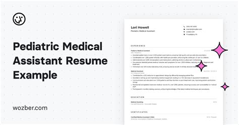 Pediatric Medical Assistant Resume Example