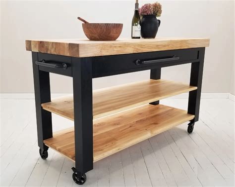 Custom Chef Butcher Block Island Or Cart Solid Maple Kitchen Island