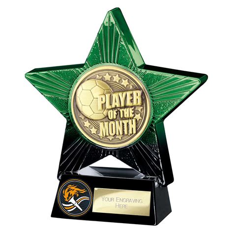 Superstar Green And Black Player Of The Month Football Award Trophies2u