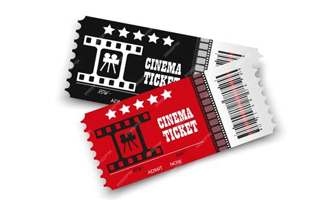 Билеты в кино изолированные на прозрачном фоне Реалистичный входной билет в кино Премиум векторы