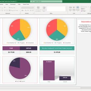 Work Order Tracker Excel Template Small Business Work Order Template Work Order Dasboard