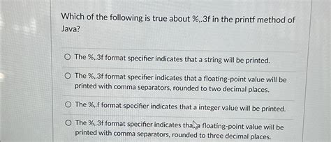 Solved Which Of The Following Is True About 3f In The