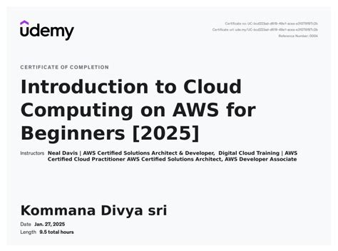 Aws Cloudcomputing Udemy Awsforbeginners Learningjourney… Divya Sri Kommana