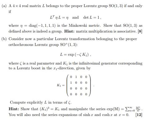 Solved A A Real Matrix L Belongs To The Proper Chegg Com