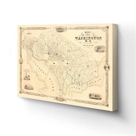 1850 Map Of The City Of Washington D C State Canvas Wall Art