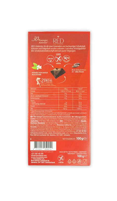 RED Dark Chocolate 0,1 kg - Shop Apotheke