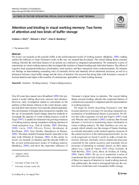 Pdf Attention And Binding In Visual Working Memory Two Forms Of