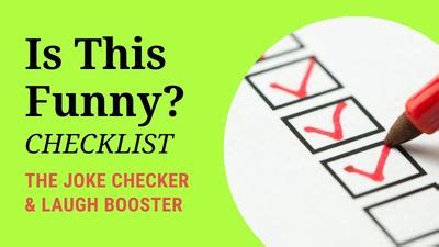 Is This Funny Checklist Stand Up Comedy Clinic