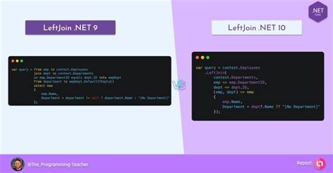 Net 10 Simplifies Linq Joins With Leftjoin And Rightjoin Nithish Kumar P Posted On The Topic