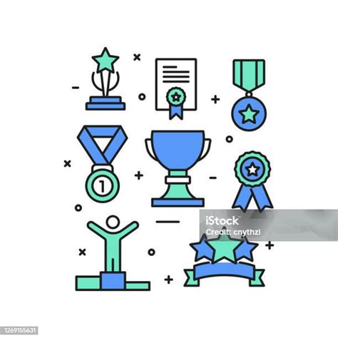 상 및 성공 개념 현대 라인 아트 아이콘 배경 선형 스타일 벡터 일러스트레이션 상에 대한 스톡 벡터 아트 및 기타 이미지 상 성취 0명 Istock