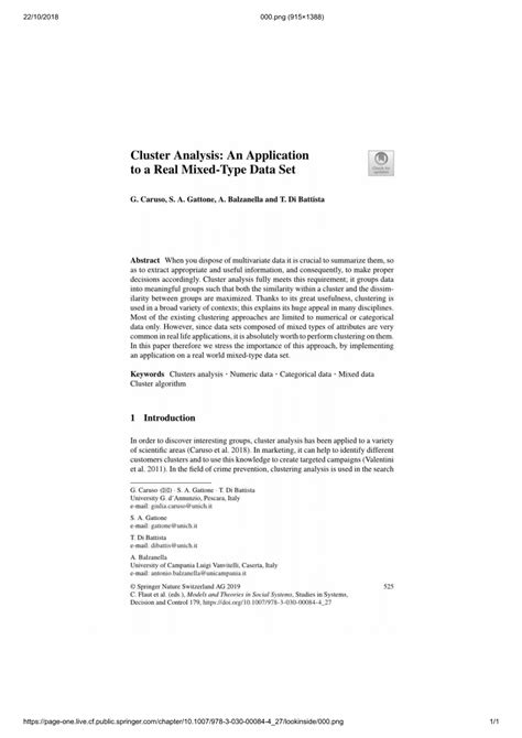 Pdf Cluster Analysis An Application To A Real Mixed Type Data Set