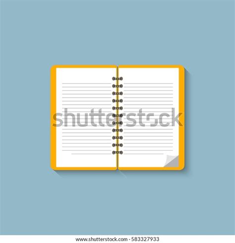 Notebook Flat Design Notebook On Blue Stock Vector Royalty Free 583327933 Shutterstock