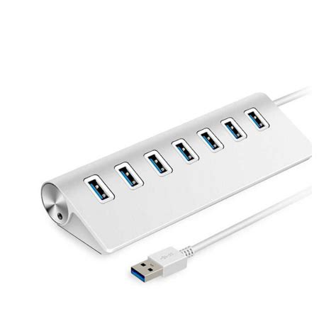 Usb 30 Hub 5gbps Aluminum Portable 7 Port For Pc Laptop