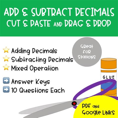 Add And Subtract Decimals Worksheet With And Without Regrouping Tpt