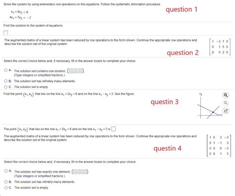 solved solve the system by using elementary row operations
