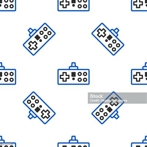 라인 게임 패드 아이콘 흰색 배경에 원활한 패턴을 격리 게임 컨트롤러 다채로운 개요 개념 벡터 Brand Name Video Game에 대한 스톡 벡터 아트 및 기타 이미지