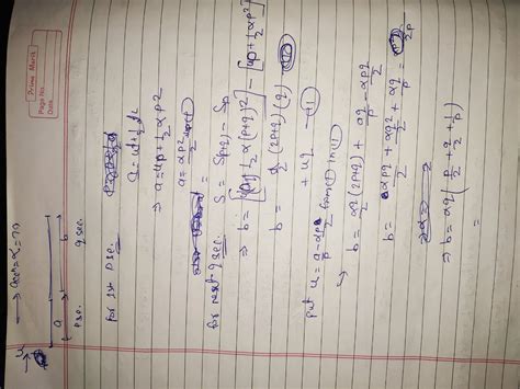A Particle Moving With A Uniform Acceleration Along A Straight Line Covers Distance A And B In