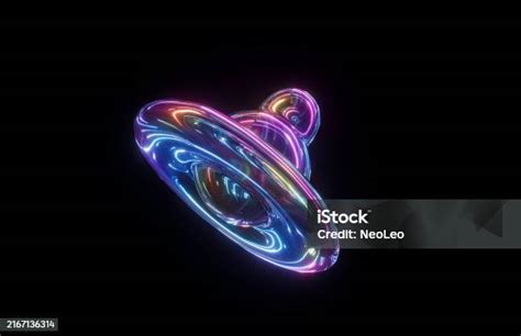 3d 렌더링 빛나는 액체 유리 요소 유연한 형태 모핑 유체 드롭 네온 빛을 반사하는 환상적인 무지개 빛깔의 물체 검은 배경에 고립 된 검정색 배경에 대한 스톡 사진 및 기타