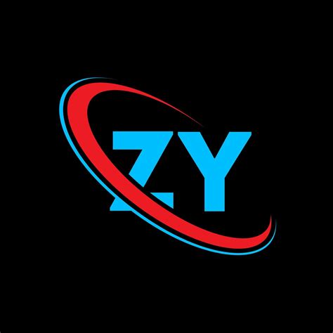 Zy Logo Zy Design Blue And Red Zy Letter Zy Letter Logo Design