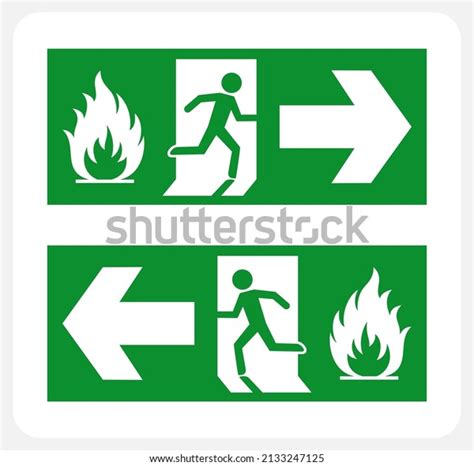 Exit Sign Running Man Icon Green Stock Vector Royalty Free Shutterstock
