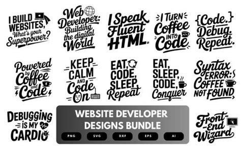 Website Developer Svg Bundle Graphic By Merchrollinfo · Creative Fabrica