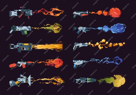 Premium Vector Futuristic Shooting Gun Cartoon Fantasy Rifle Weapon