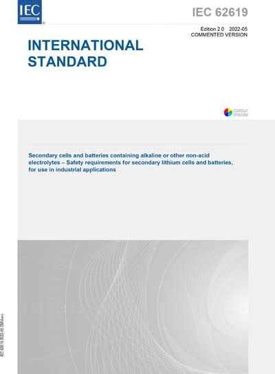 Iec 62619 Ed 2 0 En 2022 Cmv Secondary Cells And Batteries Containing Alkaline Or Other Non