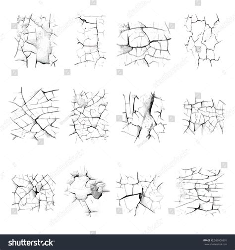 Set Texture Cracks Grunge Texture Cracks Stock Vector Royalty Free Shutterstock