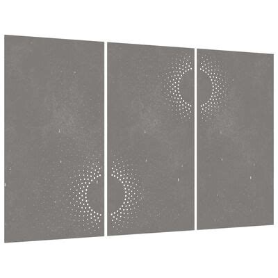 Vidaxl Garden Wall Decorations 3 Pcs 105x55 Cm Corten Steel Sun Design